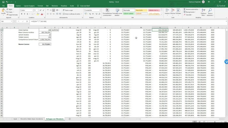 Foglio excel per calcolo risconto leasing | Aggiornato Dicembre 2025